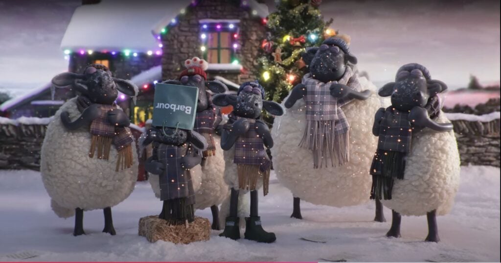 Shaun the Sheep Thaw Hearts in Barbour Christmas Ad 2024 - DAILY ...